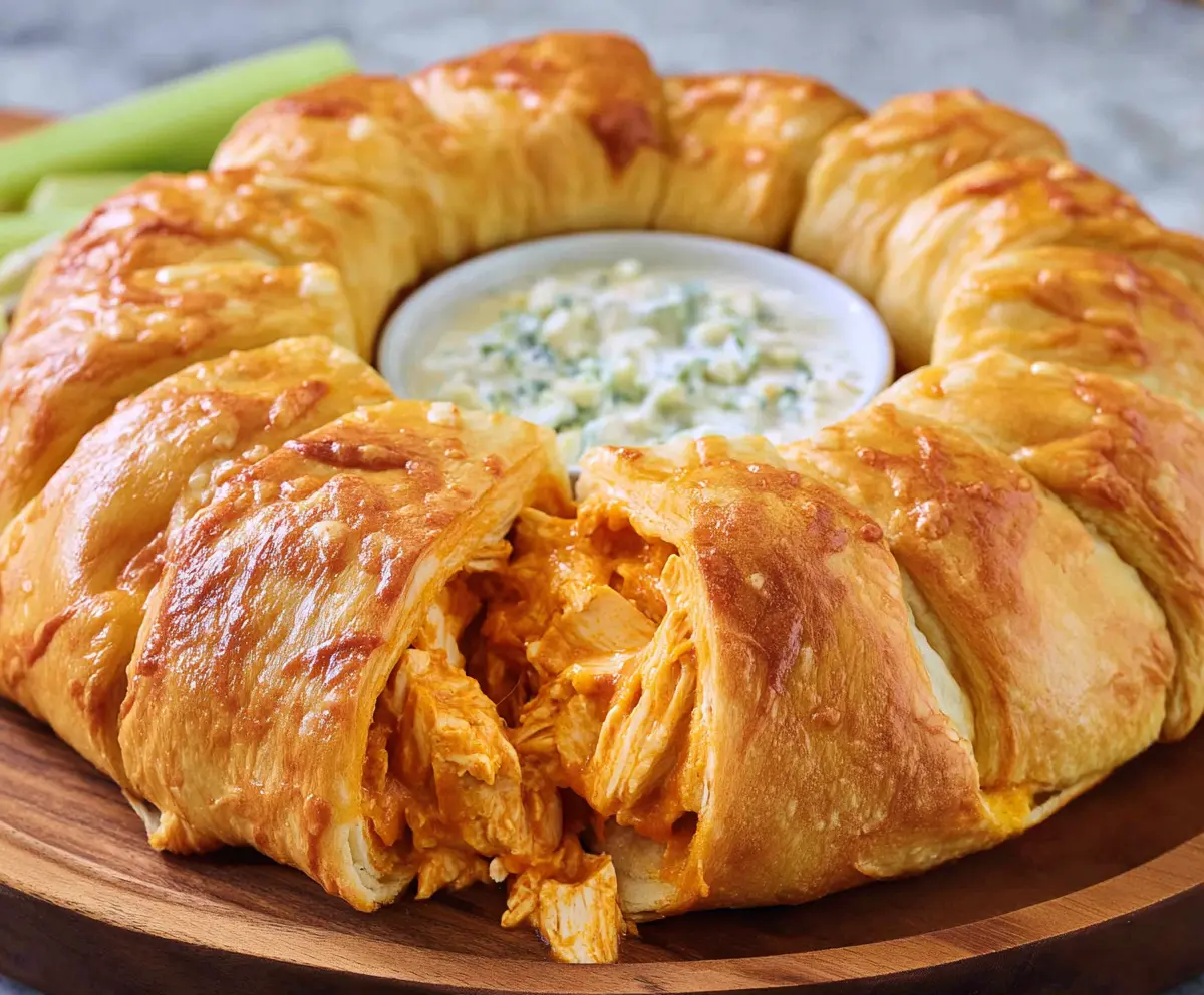 Delicious Buffalo Chicken Crescent Ring Recipe